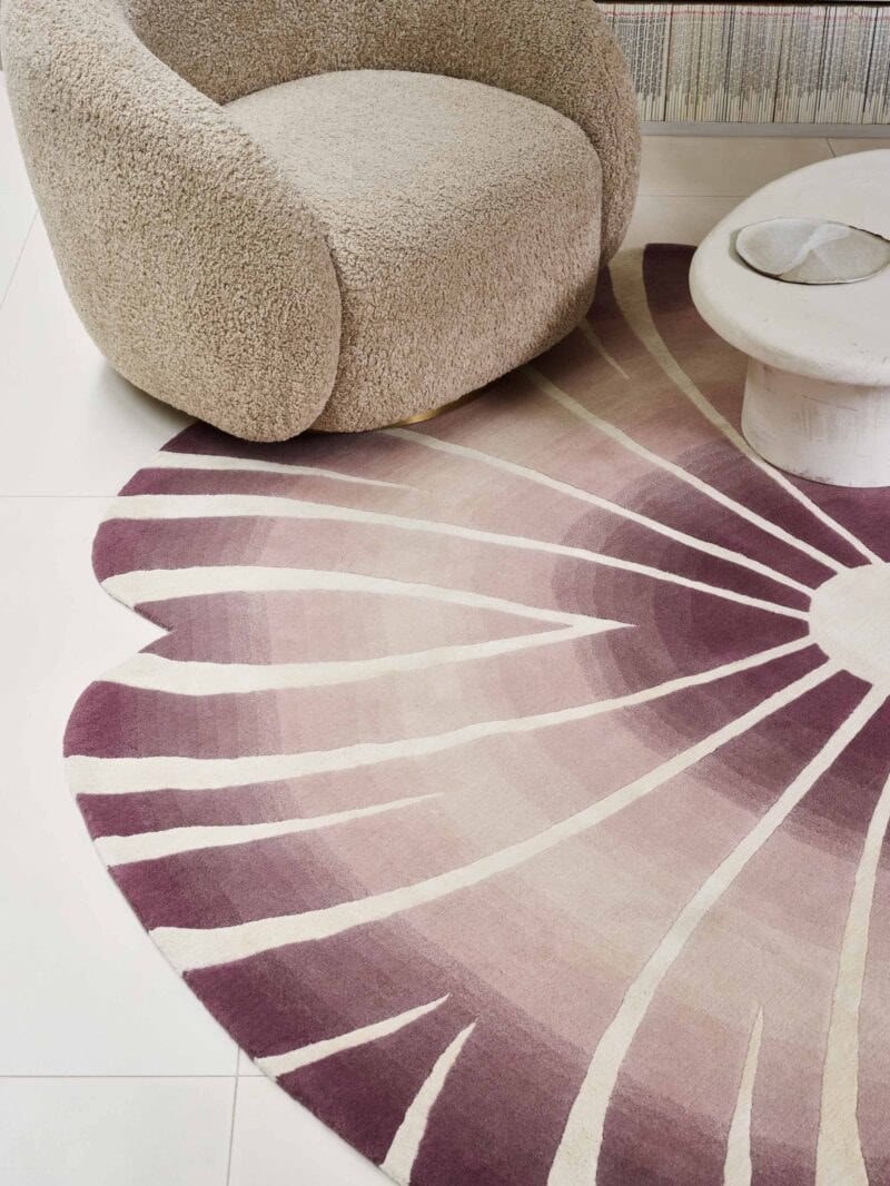 Hand knotted rug in graded wool with silk SEA SHELL All at sea ...