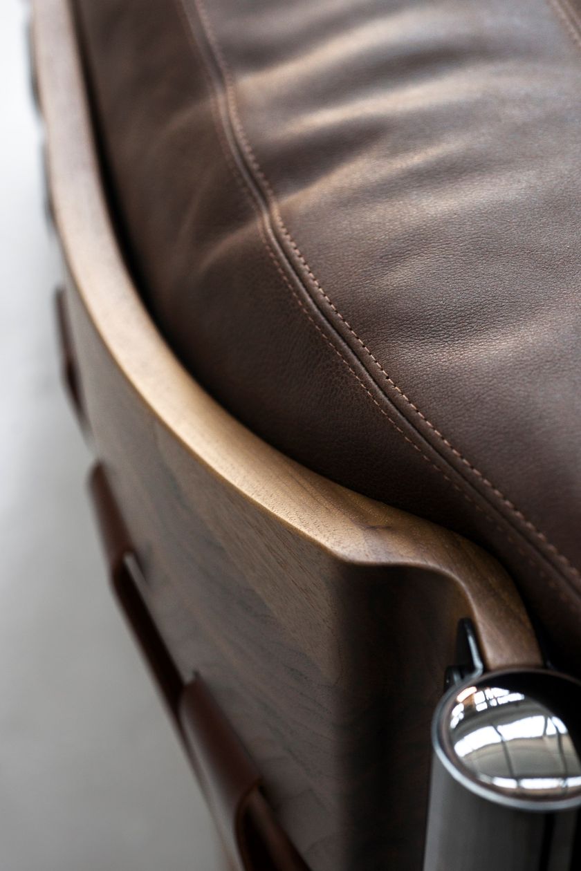 3 seater leather sofa SELLA By Tacchini design Carlo De Carli