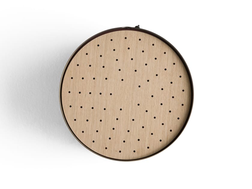 SETACCI Round coffee table with metal sheet base and wooden top By AMURA | design Elisabetta ...