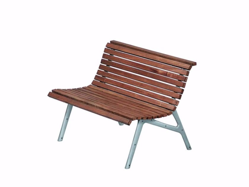Aluminium and wood Bench with back SETES 120 - 479_O By Alias design ...