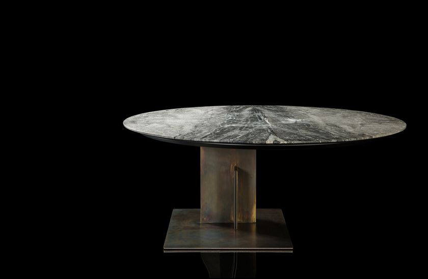 Swivel table with steel base and stone top SHIFT By Henge design ...