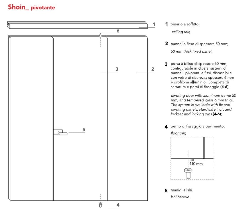 SHOIN PIVOT Pivot glass and aluminium door By Lualdi | design Dante ...