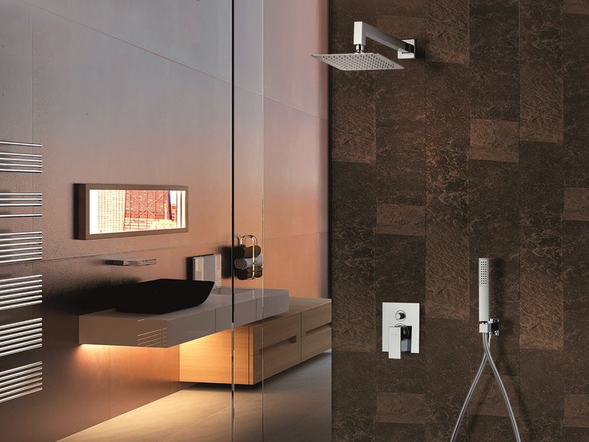 SHOWER 10256 Vertieft Dusche-Mischbatterie aus Messing mit Kopfbrause ...
