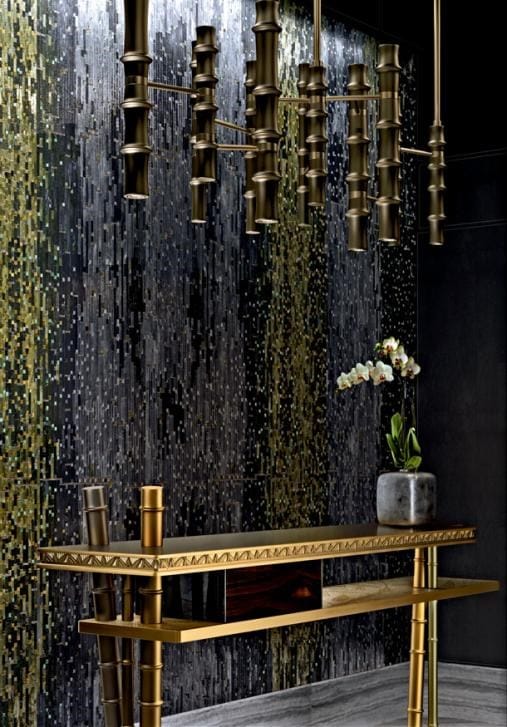 SIAM Rectangular brass console table By Sicis | design Massimiliano Raggi