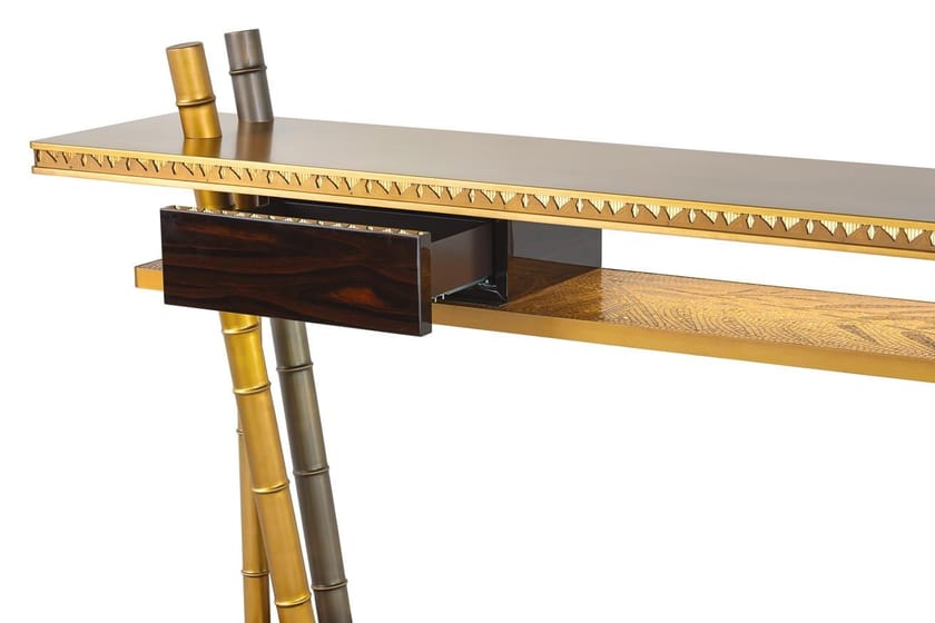 SIAM Rectangular brass console table By Sicis | design Massimiliano Raggi