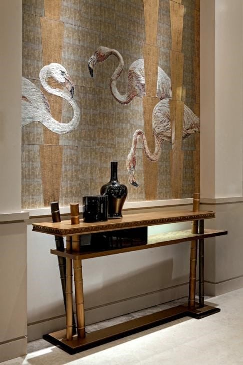 SIAM Rectangular brass console table By Sicis | design Massimiliano Raggi