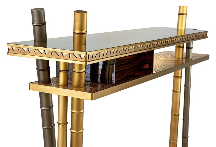 SIAM Rectangular brass console table By Sicis | design Massimiliano Raggi