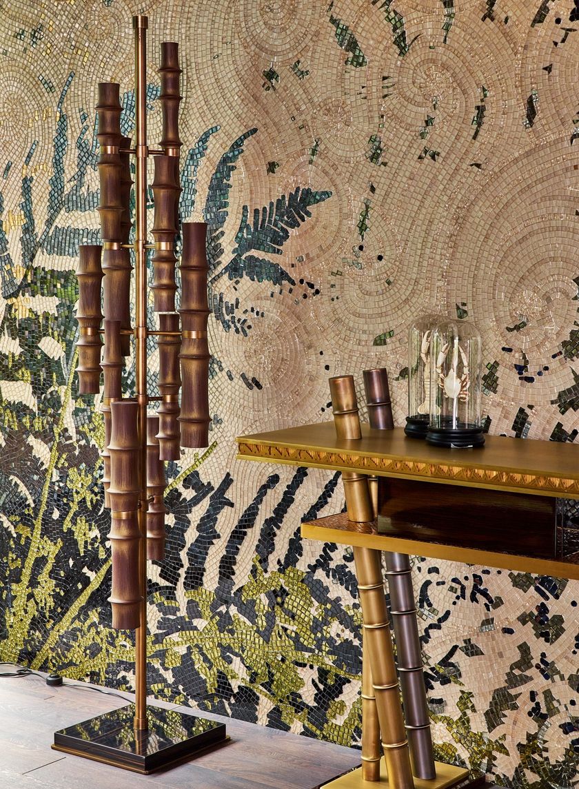 SIAM LED wooden floor lamp By Sicis | design Massimiliano Raggi