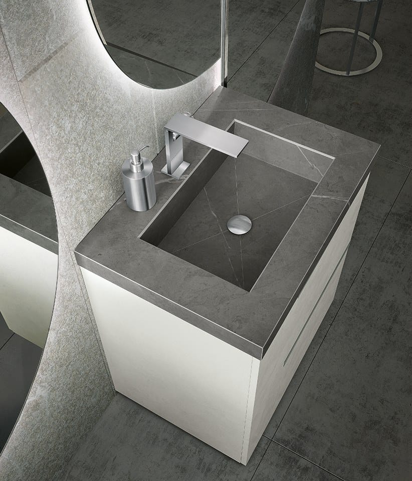 Mobile lavabo da terra con cassetti con specchio SIDE 03 Collezione ...