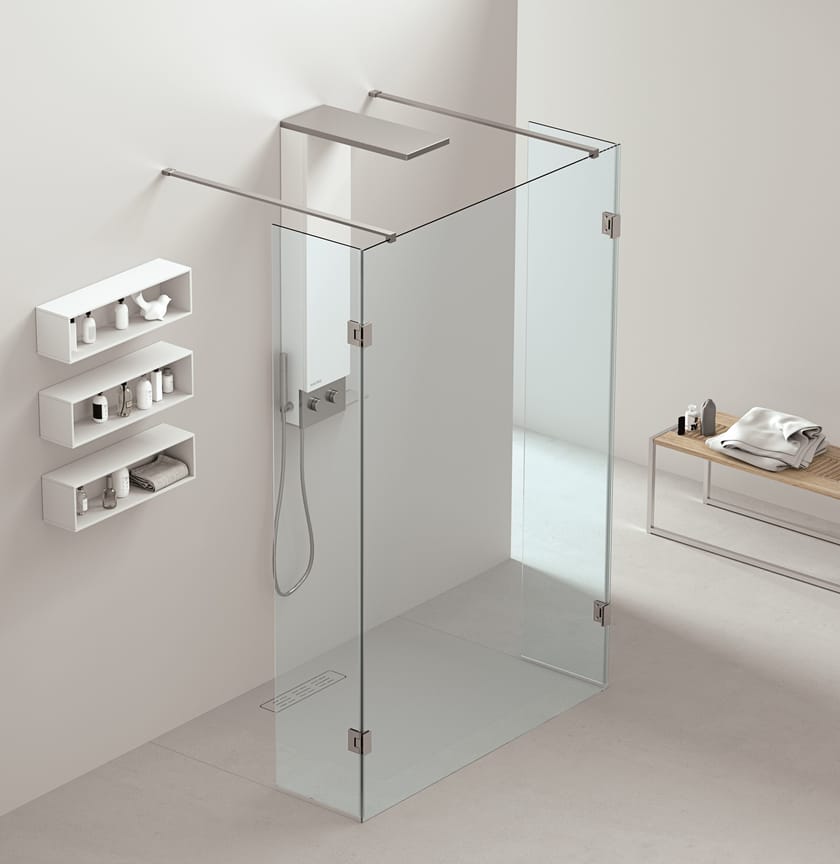 Doccia walk-in in cristallo SIDE FREE By Gruppo Geromin