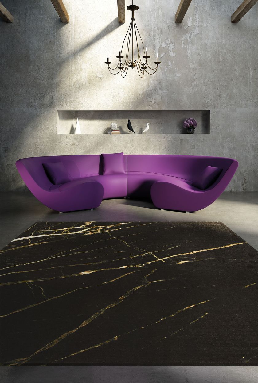 SICILY MARBRE BLACK/GOLD Rug By SITAP Carpet Couture Italia