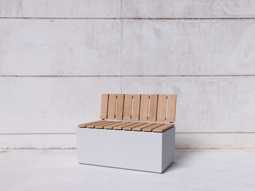BOX TO BOX Modular concrete bench with back By SIT | design João Carvalho