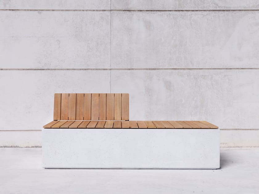 BOX TO BOX Modular concrete bench with back By SIT | design João Carvalho
