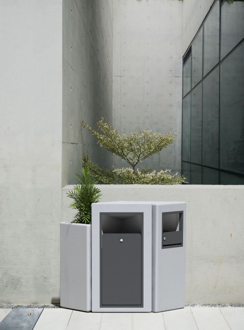VIDA Outdoor fiber-reinforced concrete litter bin By SIT