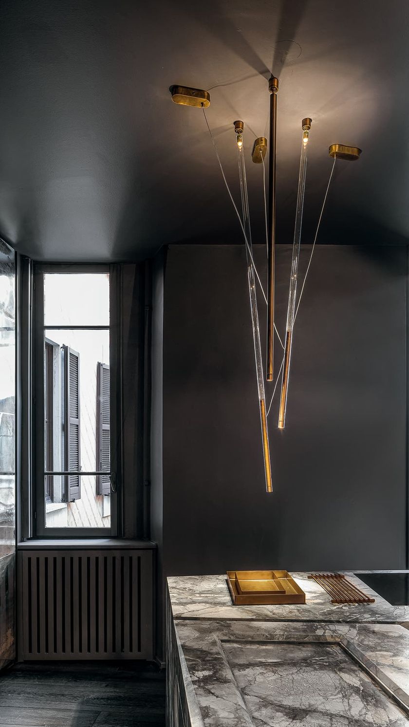 SKYFALL LED brass pendant lamp By Henge | design Massimo Castagna