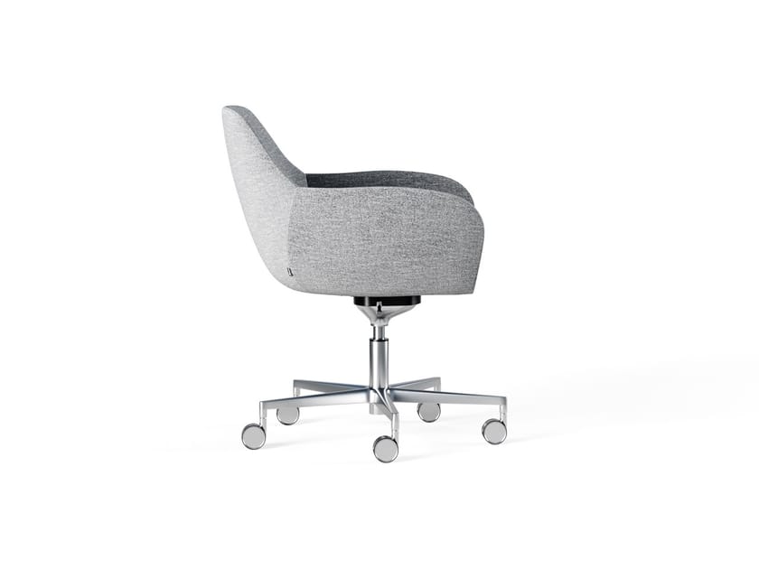 SKYLINE Height-adjustable fabric office chair with castors with 5-Spoke ...