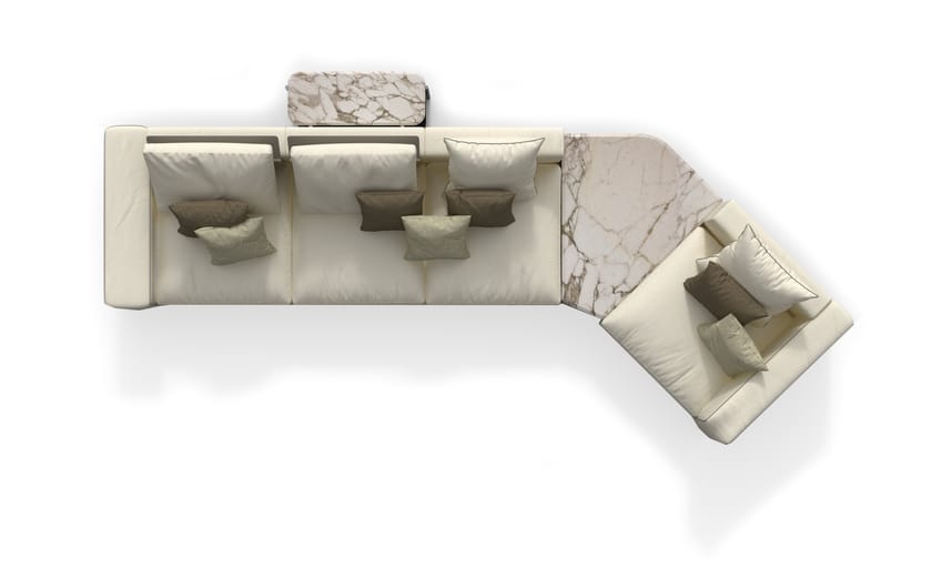 SKYLINE Corner modular fabric sofa with chaise longue By Giorgetti ...