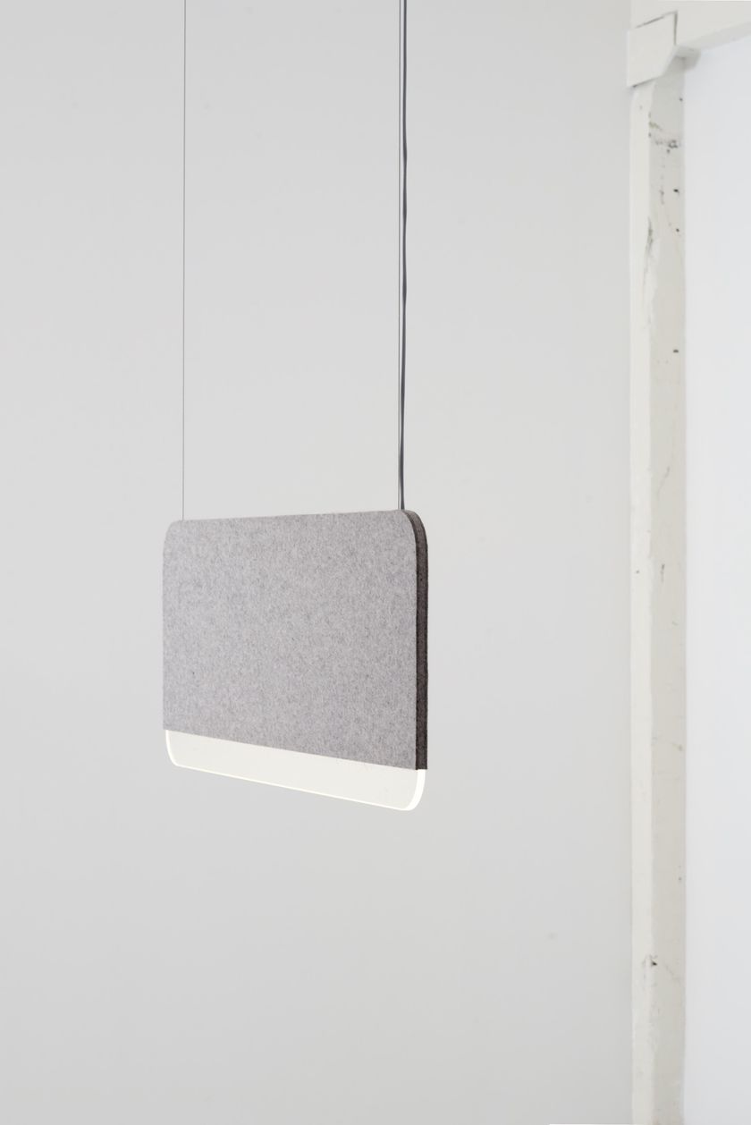 Lampada a sospensione a LED in feltro SLAB 90 Collezione Slab By ...