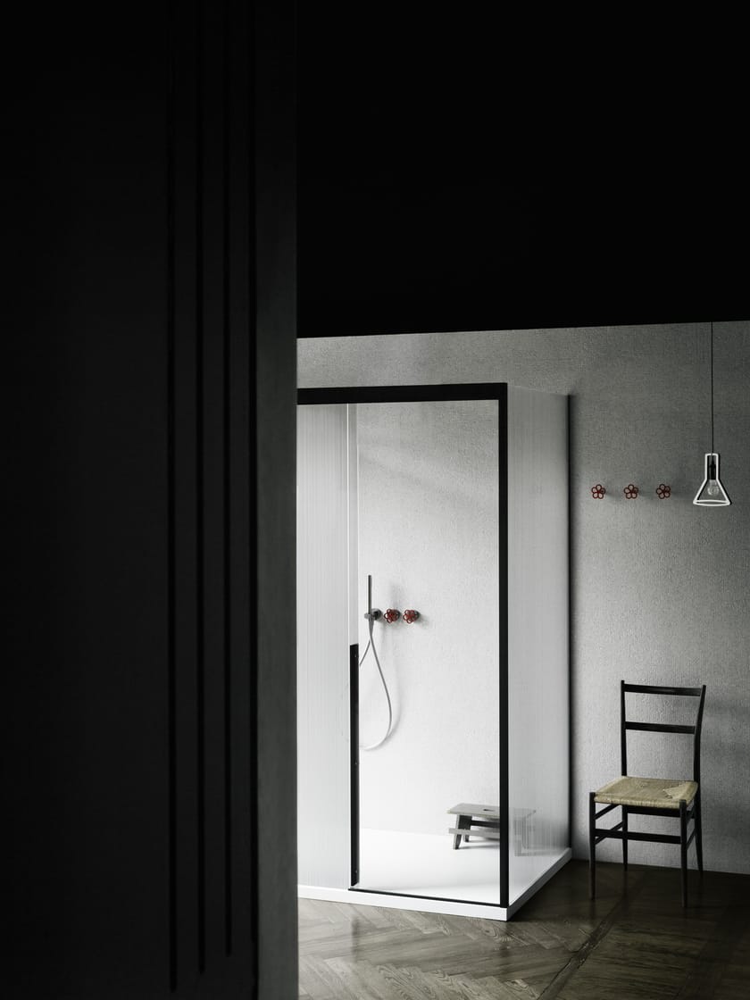 Rectangular glass shower cabin with sliding door SLIDING By Boffi ...
