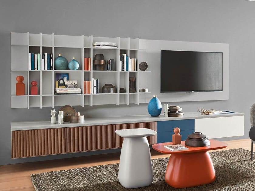Librería de pared modular SLIM By Novamobili