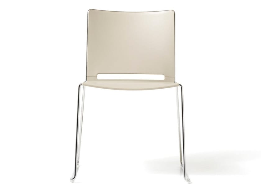 SLIM Sled base stackable polypropylene chair By Diemme
