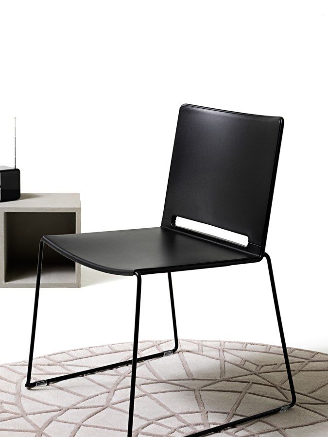 SLIM Sled base stackable polypropylene chair By Diemme