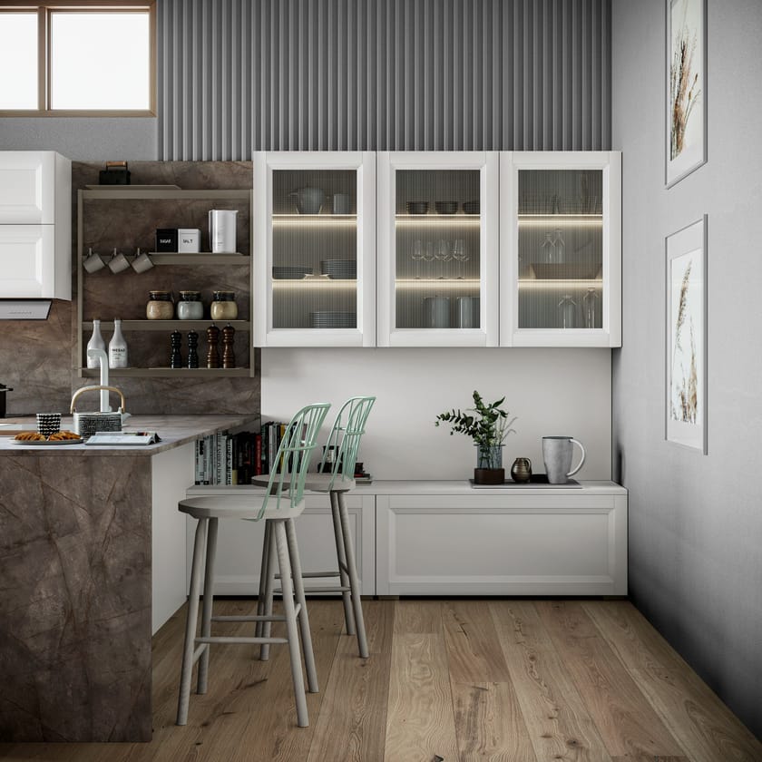 Fitted kitchen with peninsula SMART 2 By CREO Kitchens