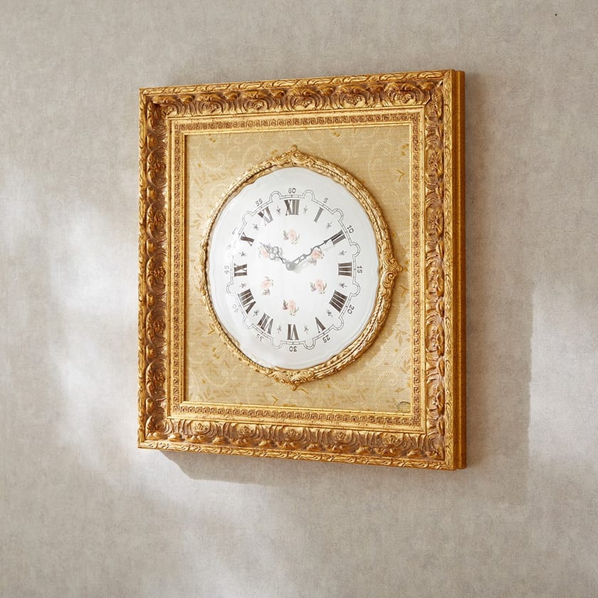 SME ORO | Clock Porcelain wall clock with wooden frame By Italia Cornici