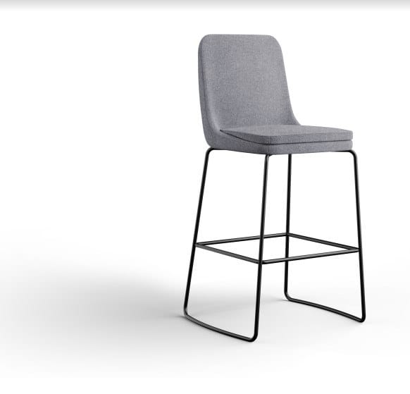 SOFIE Sled base high fabric stool By ROSSIN | design Guggenbichler design