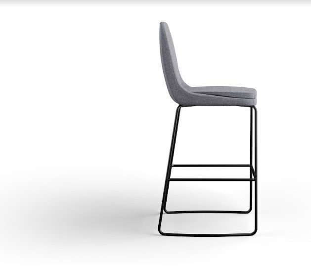 SOFIE Sled base high fabric stool By ROSSIN | design Guggenbichler design