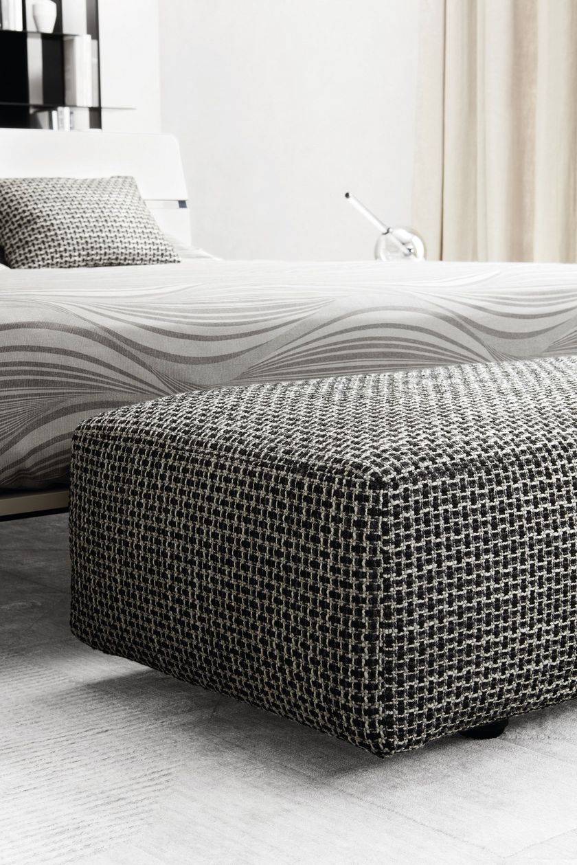 Upholstered modular fabric bench with back SOFTBENCH By Flou