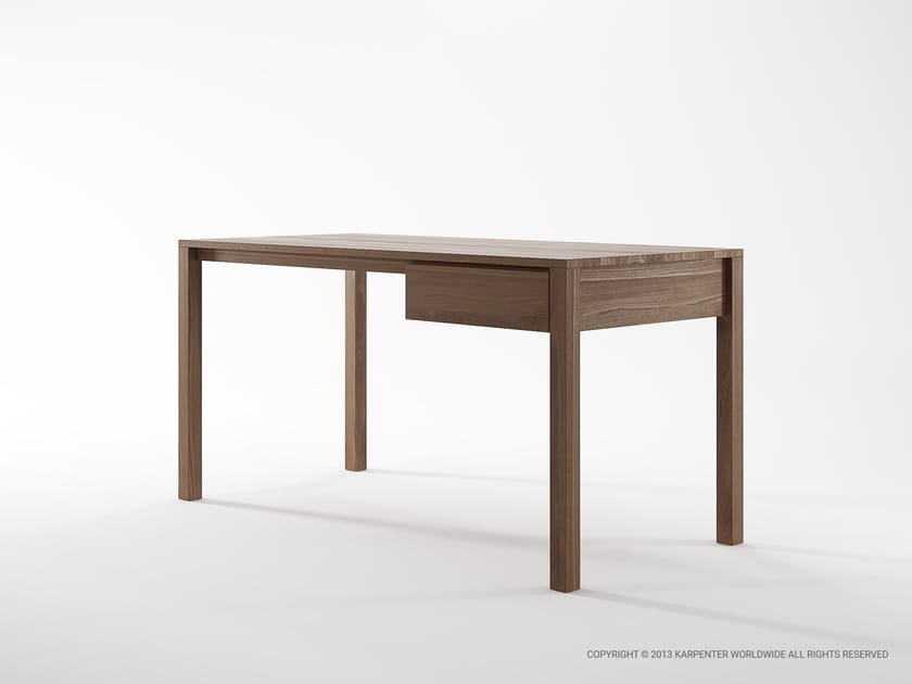 SOLID Rectangular wooden writing desk with drawers By KARPENTER ...