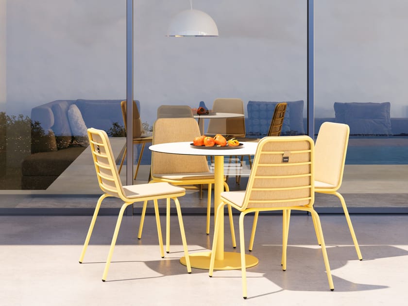 SORELL Upholstered stackable stainless steel chair By MUSOLA | design ...