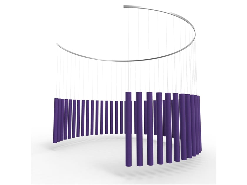 Fabric acoustic baffles SOUNDSTICKS By Offecct design Andrea Ruggiero