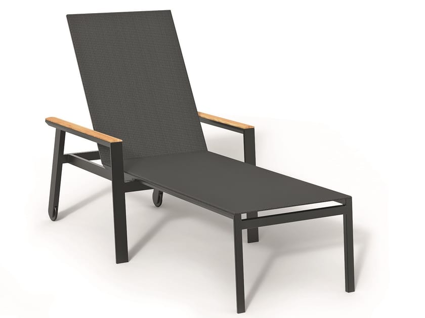 Aluminium sun lounger with armrests SPA By solpuri design Klaus Nolting