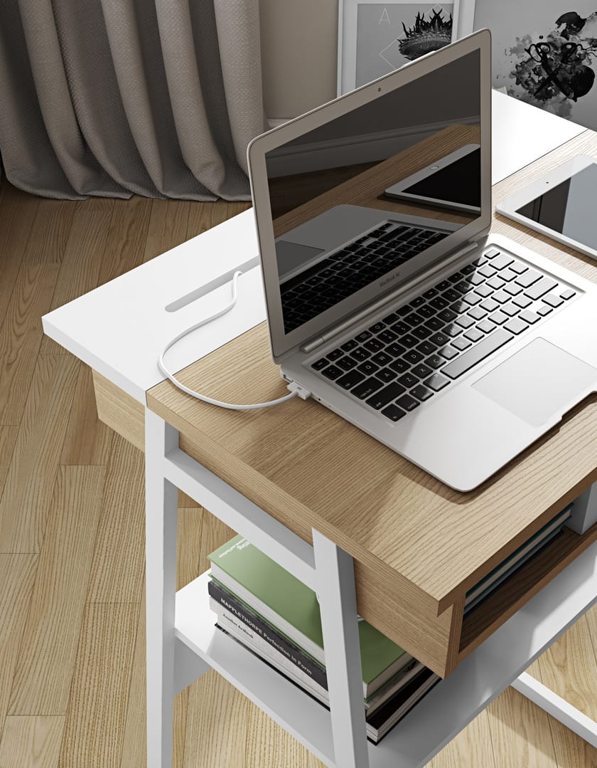 Mobile porta computer in MDF con cassetti SPACE - TemaHome