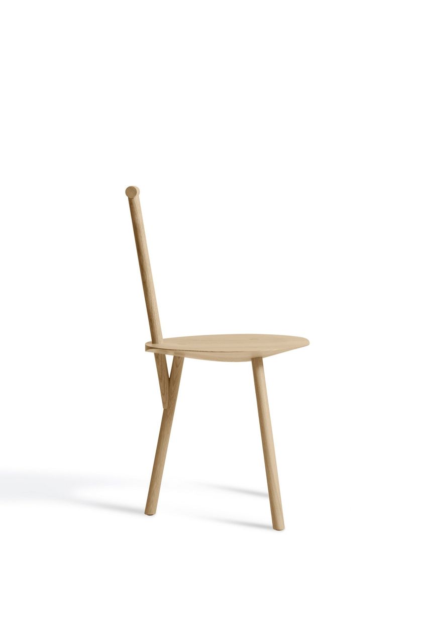 Open back ash chair SPADE By PLEASE WAIT to be SEATED design Faye Toogood