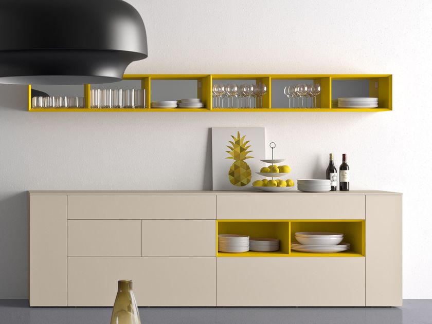 Modular lacquered sideboard SPAZIO S306 By PIANCA