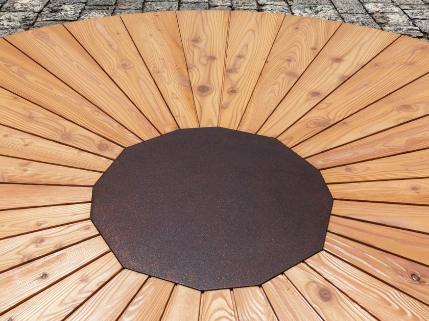 SPICA Round Corten™ garden table By TrackDesign