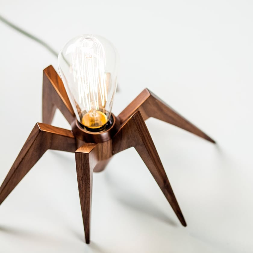 Solid wood pendant lamp / table lamp SPIDER By AROUNDtheTREE