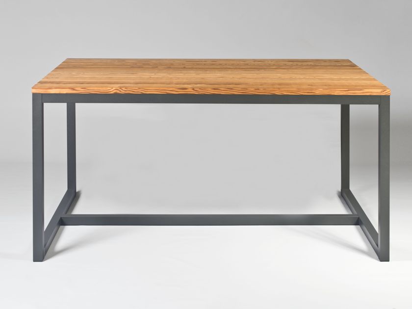 SPIKES Rectangular aluminium and wood dining table By Sachi