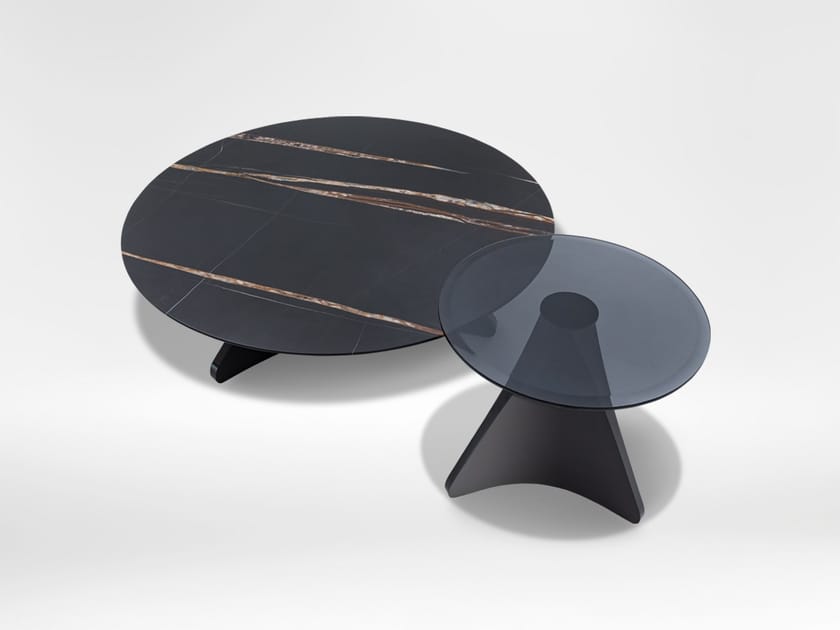 SPIN Round glass coffee table By CAMERICH | design Favaretto&Partners