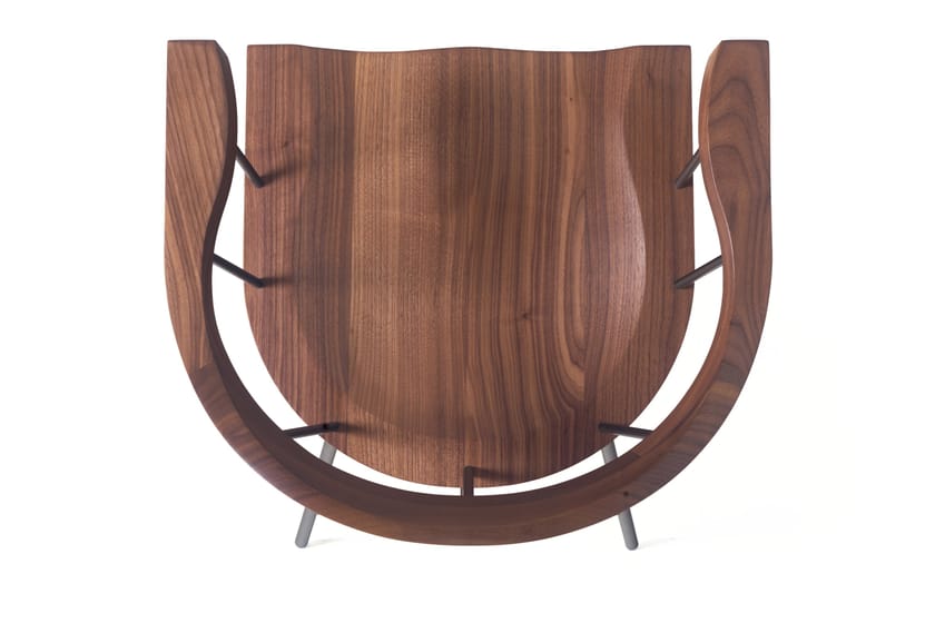 SPINDLE Steel and wood counter stool with armrests By BassamFellows ...