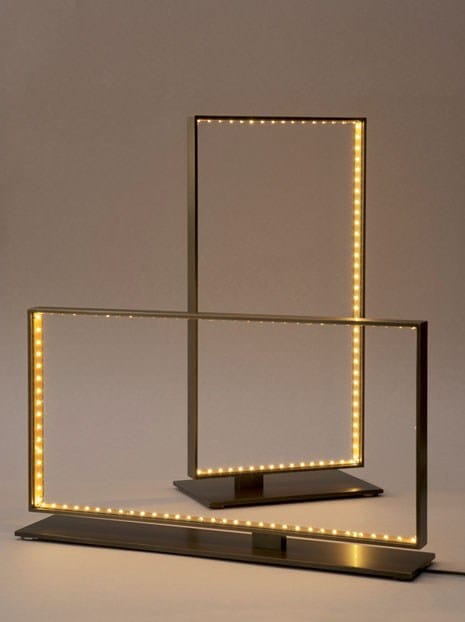 LED direct-indirect light metal table lamp SQUARE 40 By Le Deun Luminaires