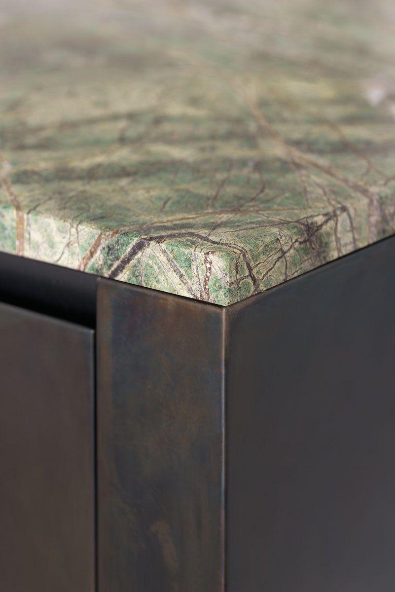 Cucina in acciaio inox con isola SQUARE BRUNITO NERO By Xera by Arex