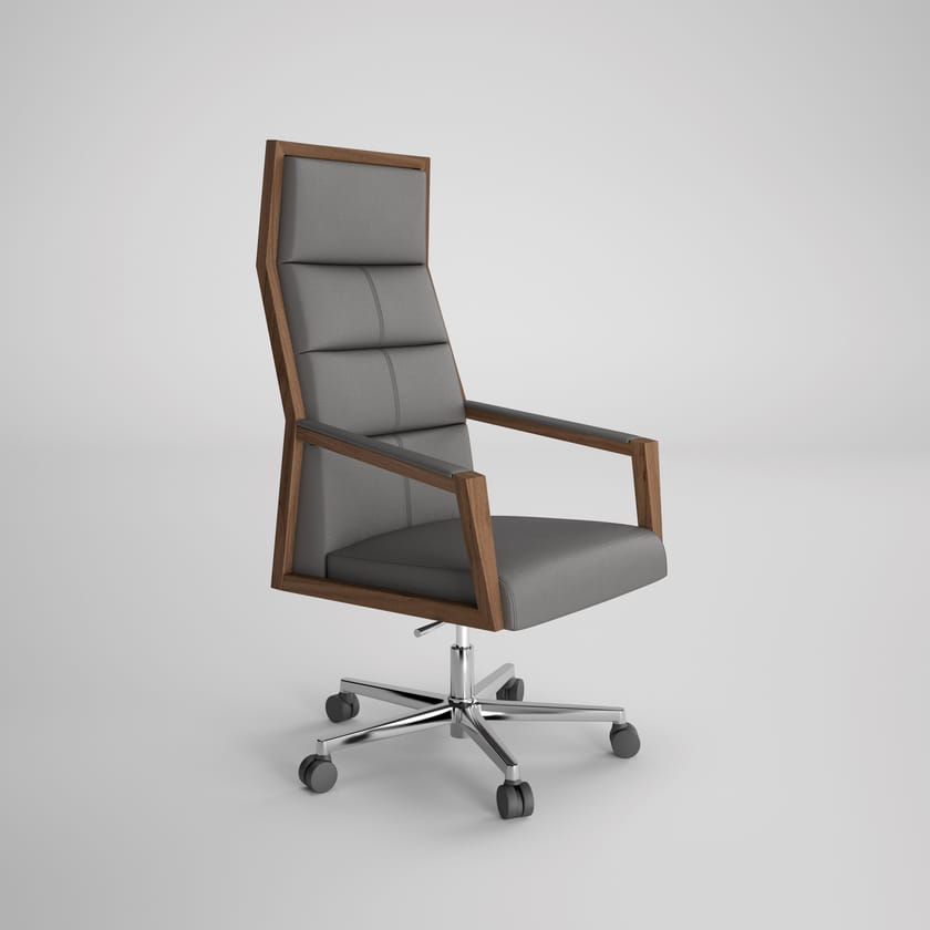 SQUARE High-back executive chair with beech base By Ofifran | design ...