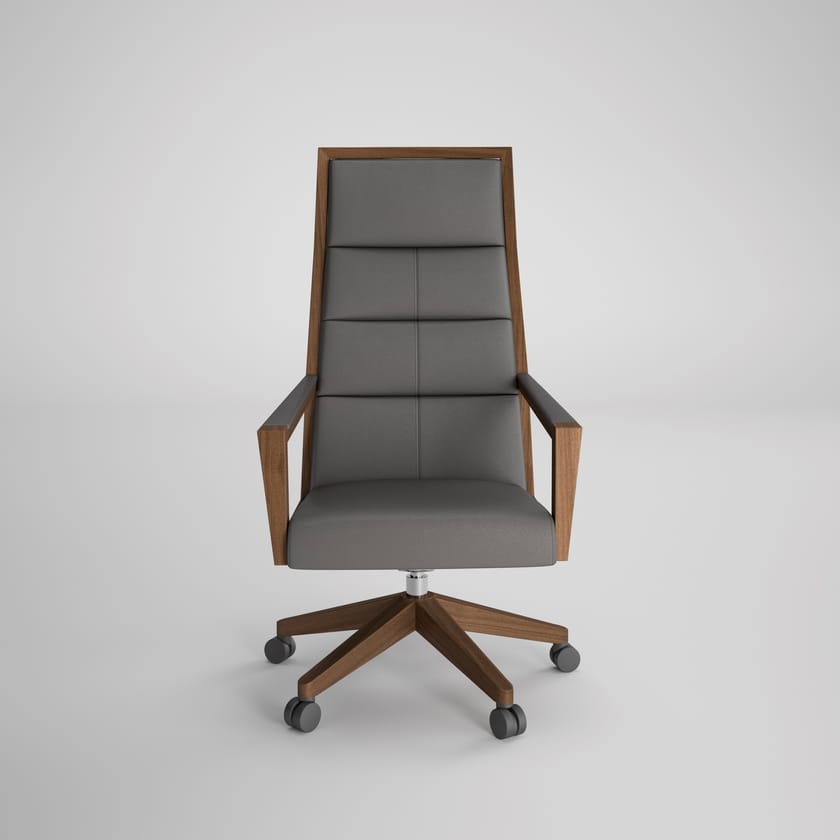 SQUARE High-back executive chair with aluminium base By Ofifran ...