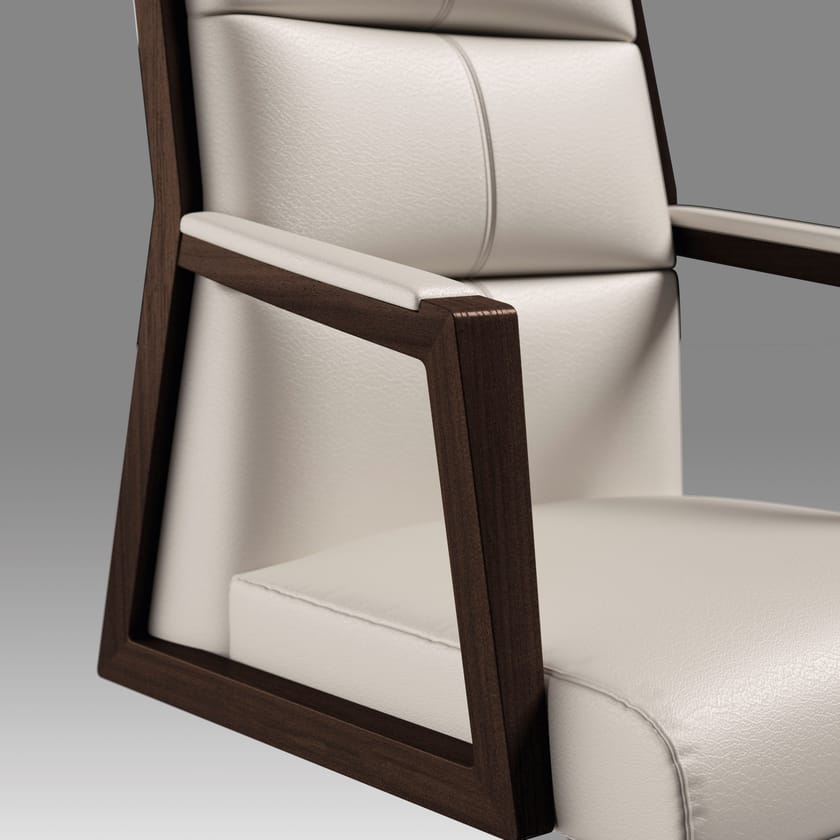 SQUARE Medium backrest executive chair with beech base By Ofifran ...