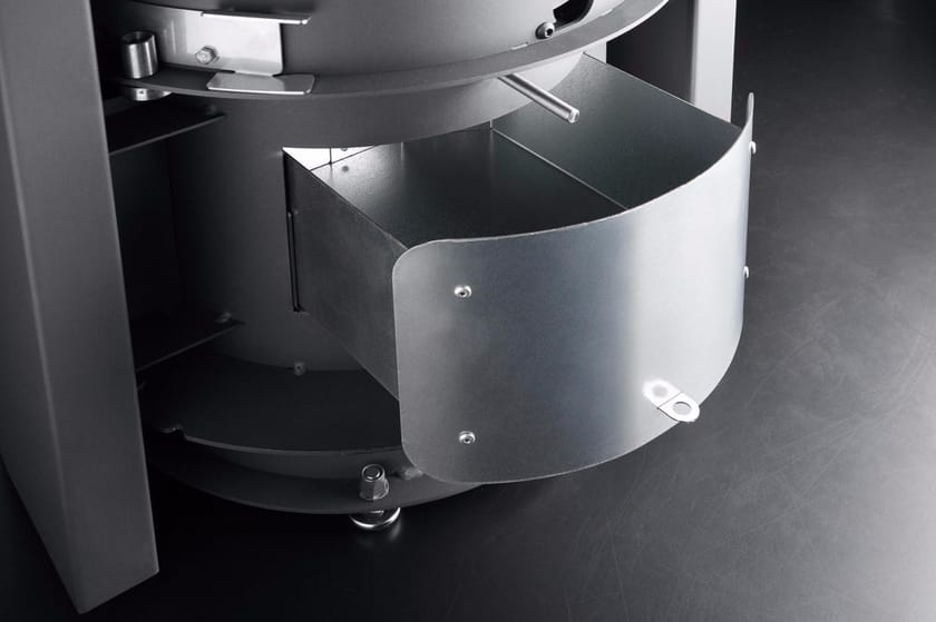 Wood-burning swivel stainless steel stove with Thermal Accumulation ...