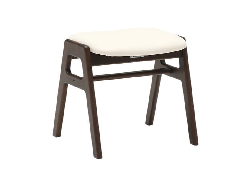 Stackable stool Wooden and vinyl leather stacking stool By KARIMOKU